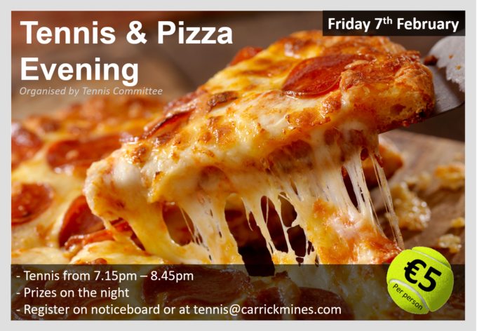 Carrickmines Croquet & Lawn Tennis Club | Tennis & Pizza Evening